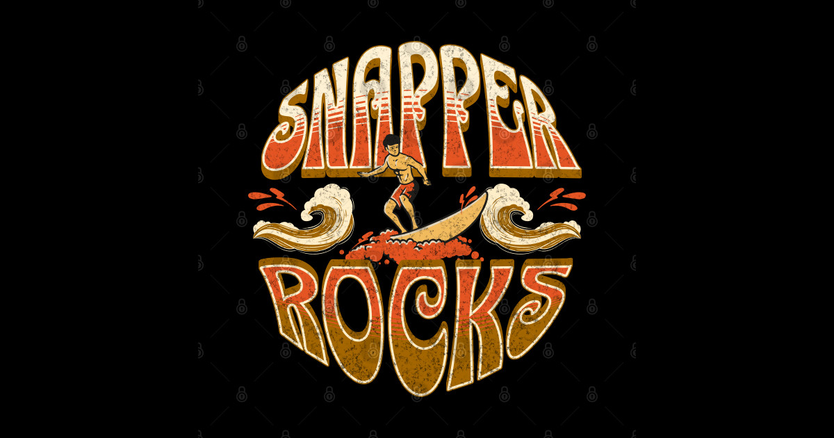 Snapper Rocks, Queensland Australia Distressed Vintage Graphic ...