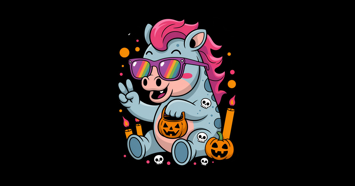 Spooky Rhino Punk Rocker Halloween - Halloween - Sticker | TeePublic