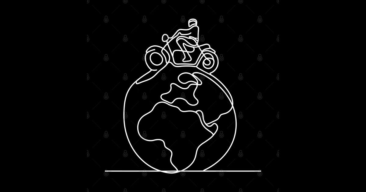 Global Rider Line Drawing - Touring - Sticker | TeePublic