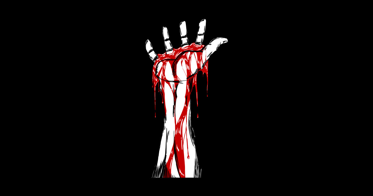 Hand With Dripping blood - Edgy Design - Sticker | TeePublic