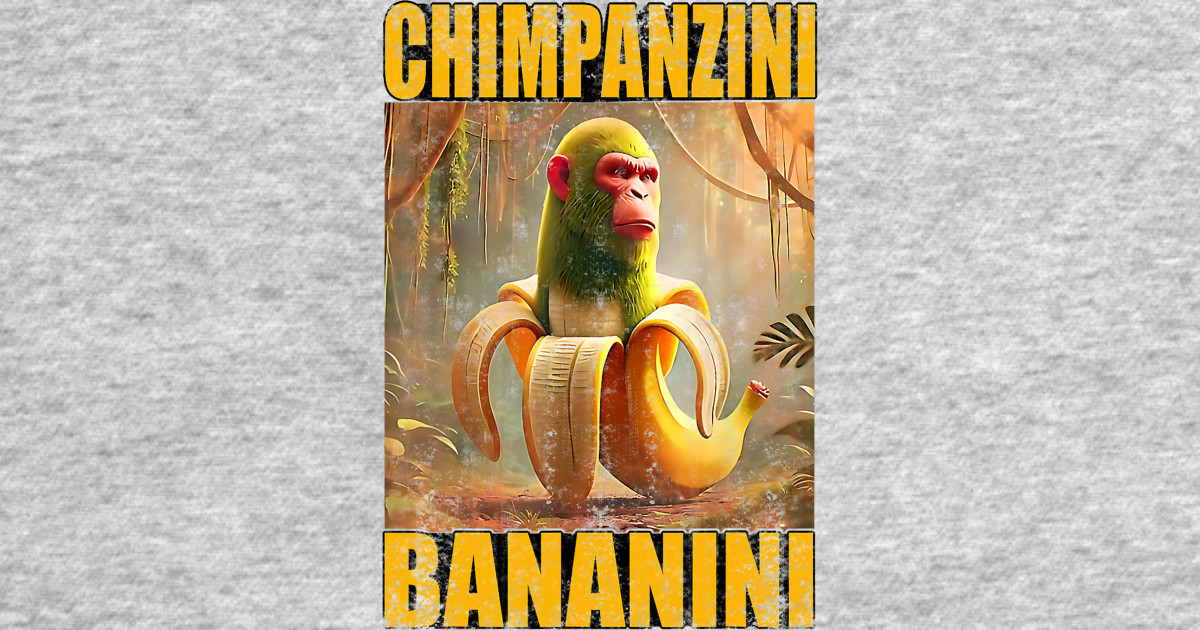 Chimpanzini Bananini Italian Brainrot Meme - Meme - Baseball T-Shirt ...