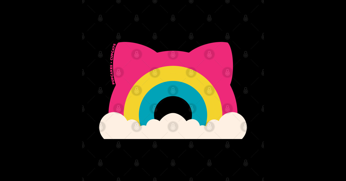 Pan Pride Cat Ear Rainbow - Pan Pride - Sticker | TeePublic