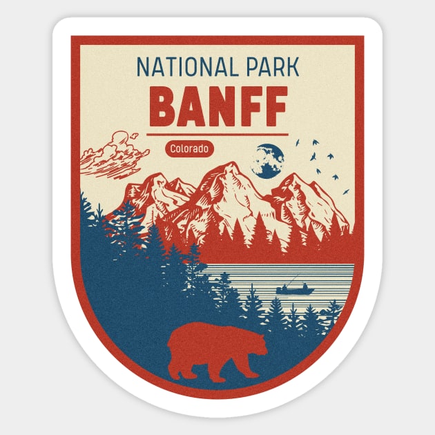 Retro Banff National Park - Banff National Park - Sticker | TeePublic