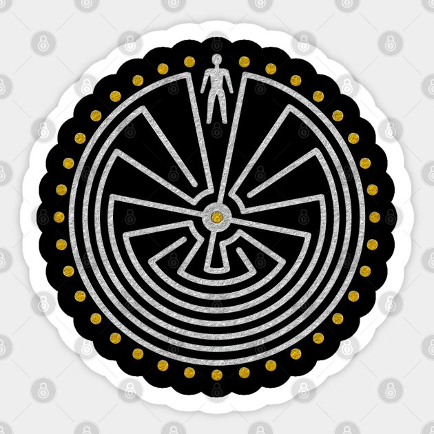 Native American Symbol - Man In The Maze - Gold Silver - Man In The ...