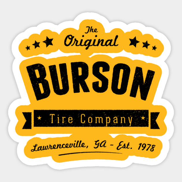 Burson Tire Company - Retro Black Logo - Lawrenceville - Sticker ...