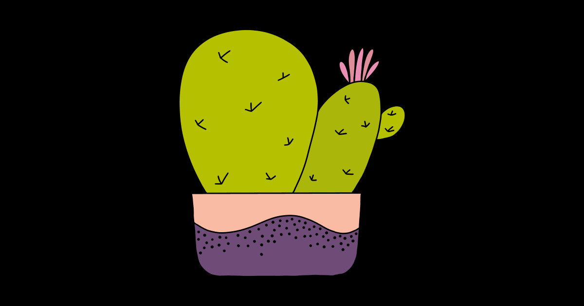 Cute Cactus Design #117: Cacti Bunch With Pink Flower - Cactus ...
