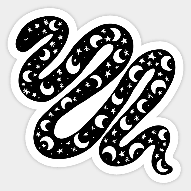 Celestial moon snake - Snake - Sticker | TeePublic
