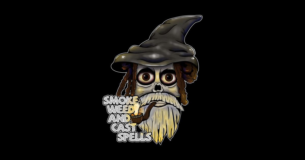 Smoke Weed and Cast Spells Wizard - Weed Smoking - Sticker | TeePublic