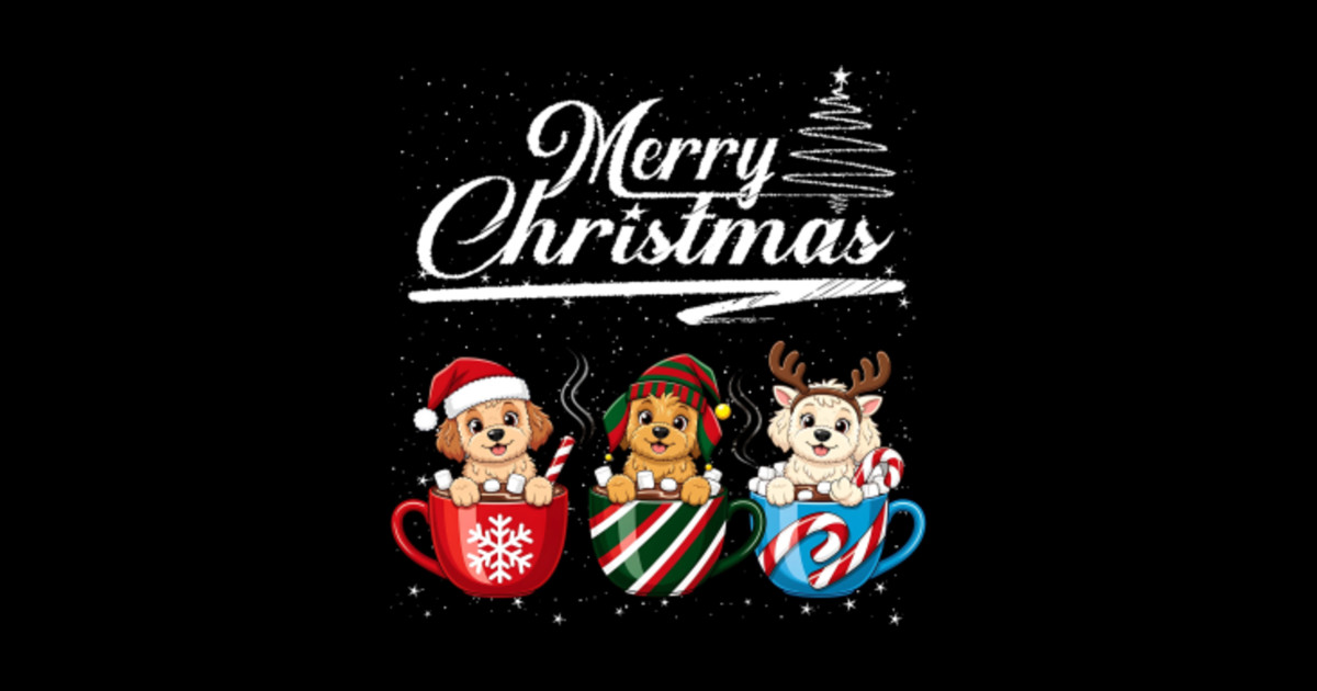 Merry Christmas Labradoodle Reindeer Elf Santa Dog Lover - Labradoodle ...
