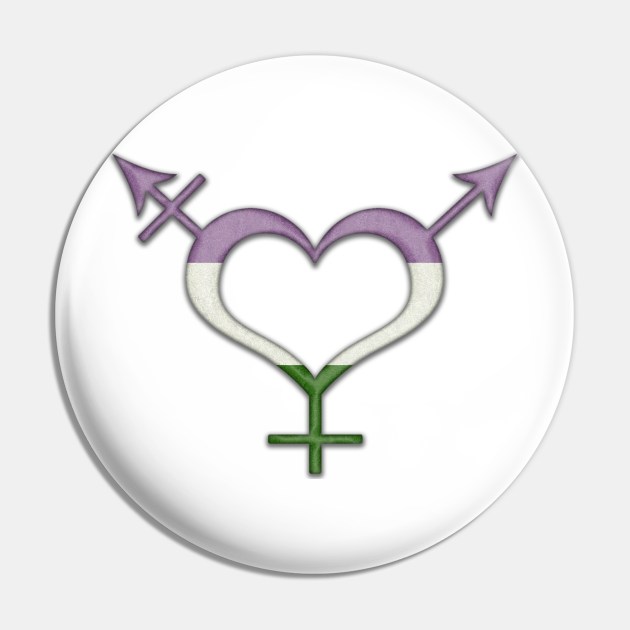 Gender Neutral Symbol in Genderqueer Pride Flag Colors - Genderqueer ...