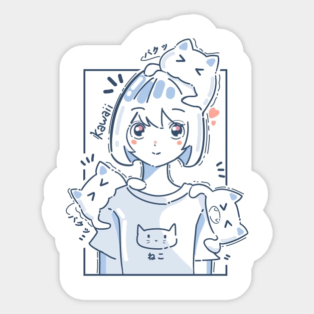 Kawaii Cat Girl – Cute Anime Cat Lover Design - Japanese Anime Style ...