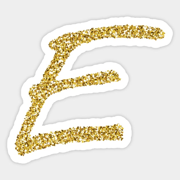 Sparkling E Letter - Expensive - Sticker | TeePublic