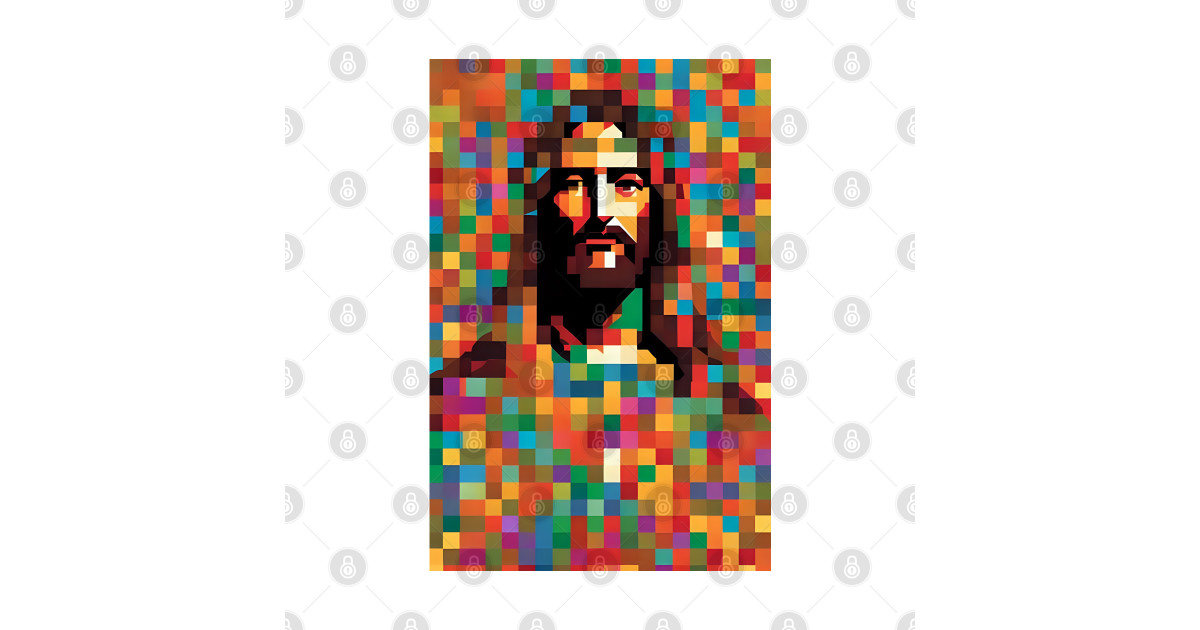 Jesus Christ pixelated pixel art - Jesus Christian Pixel Art - T-Shirt ...