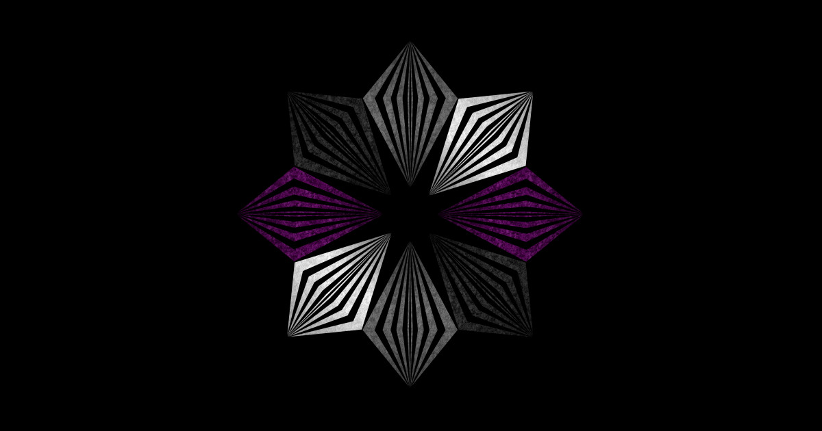 Asexual Pride Flag Colored Geometric Starburst - Asexual Pride ...