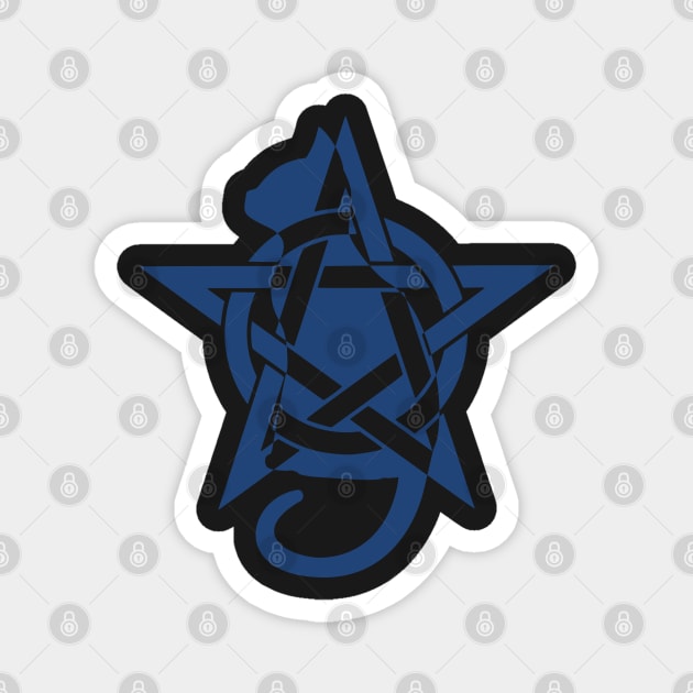 Blue Wiccan Pentacle Cat | Pentagram Cat Silhouette - Blue Wiccan ...