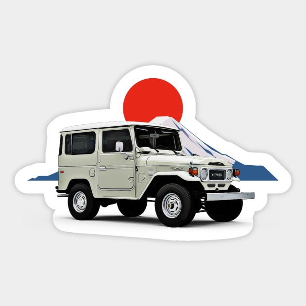 FJ40 Landcruiser Fuji JDM Japan Print - Classic - Sticker | TeePublic