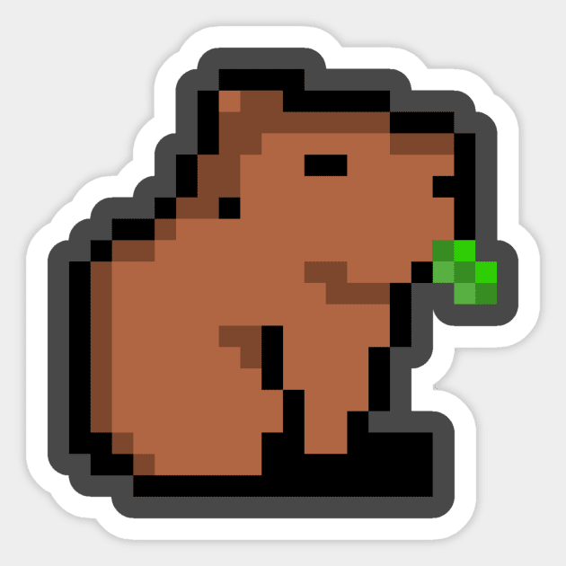 capybara pixel art - Capybara - Sticker | TeePublic