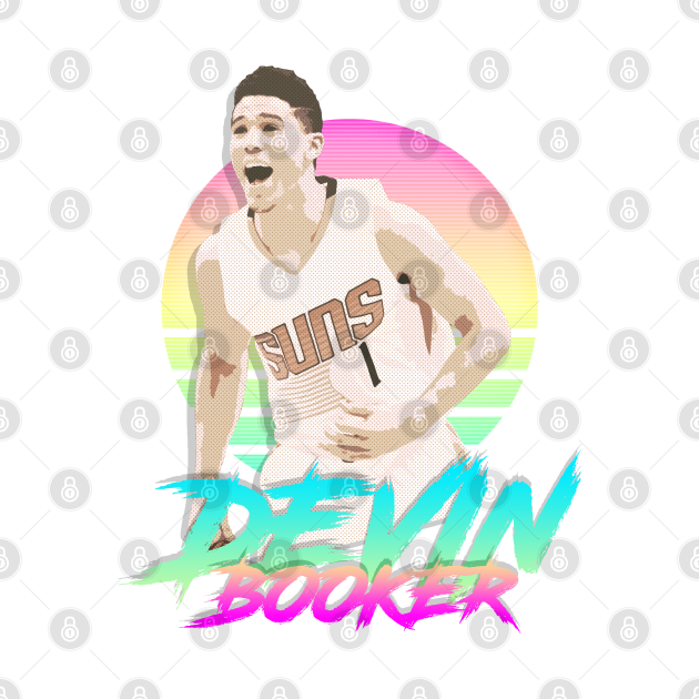 Devin Booker Retro Futuristic Aesthetic - Devin Booker - Pin | TeePublic