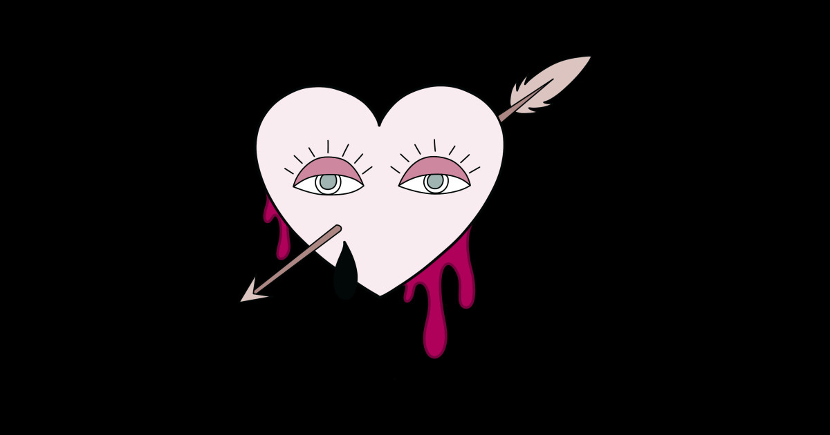 Drippy Heart With Eyes - Heart - Sticker | TeePublic