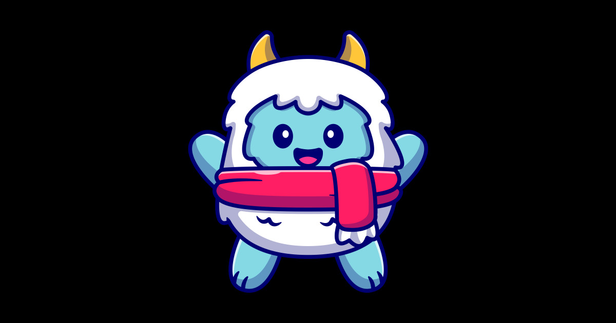 Cute Yeti Kid Cartoon - Cute Yeti Kid Cartoon - Sticker | TeePublic