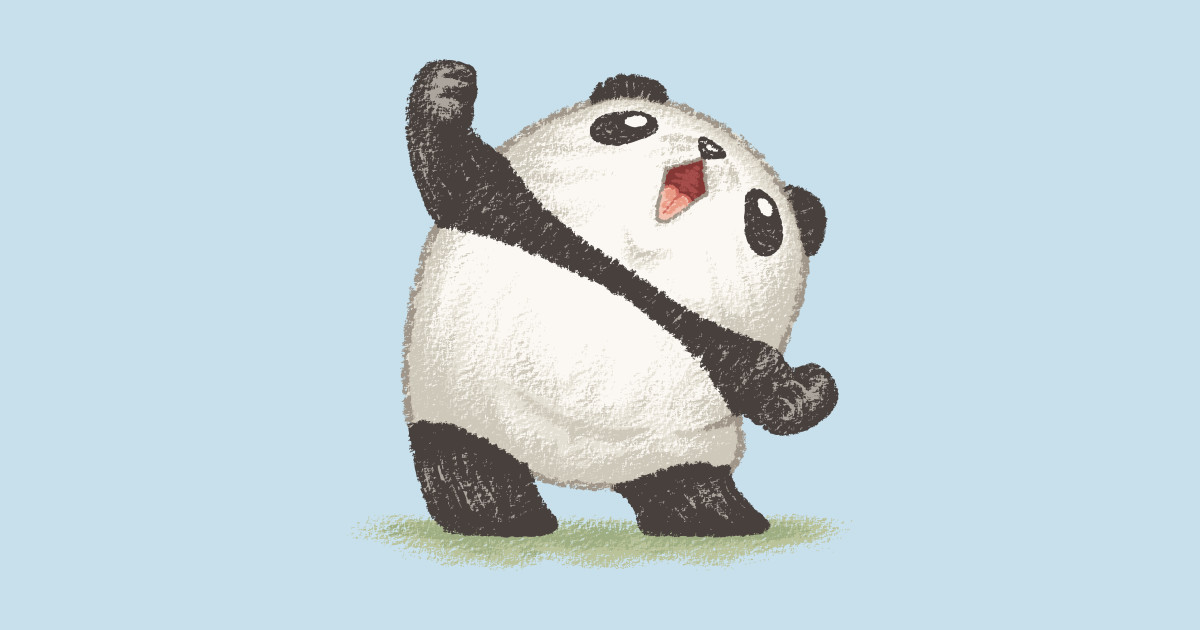 Panda joy of the victory - Panda - T-Shirt | TeePublic