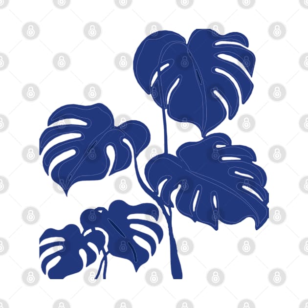 Blue Monstera Swiss Cheese Plant Cut Out Style v2 - Monstera Swiss ...