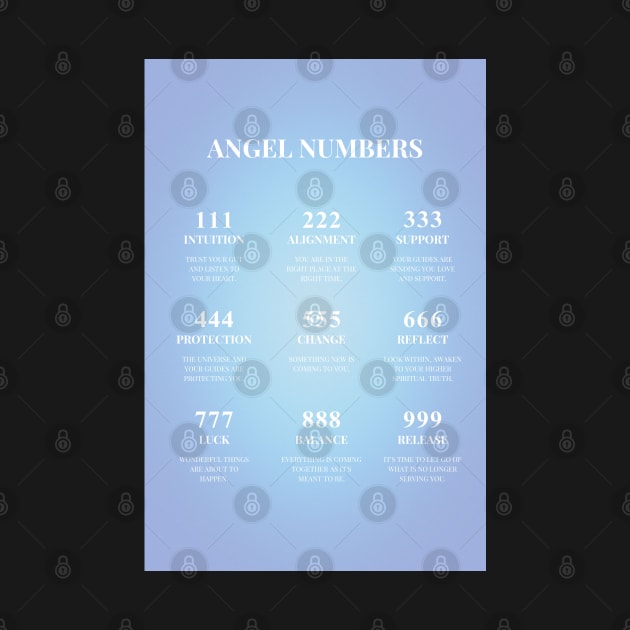 Angel Numbers Chart Blue Aura - Blue Aura - T-Shirt | TeePublic