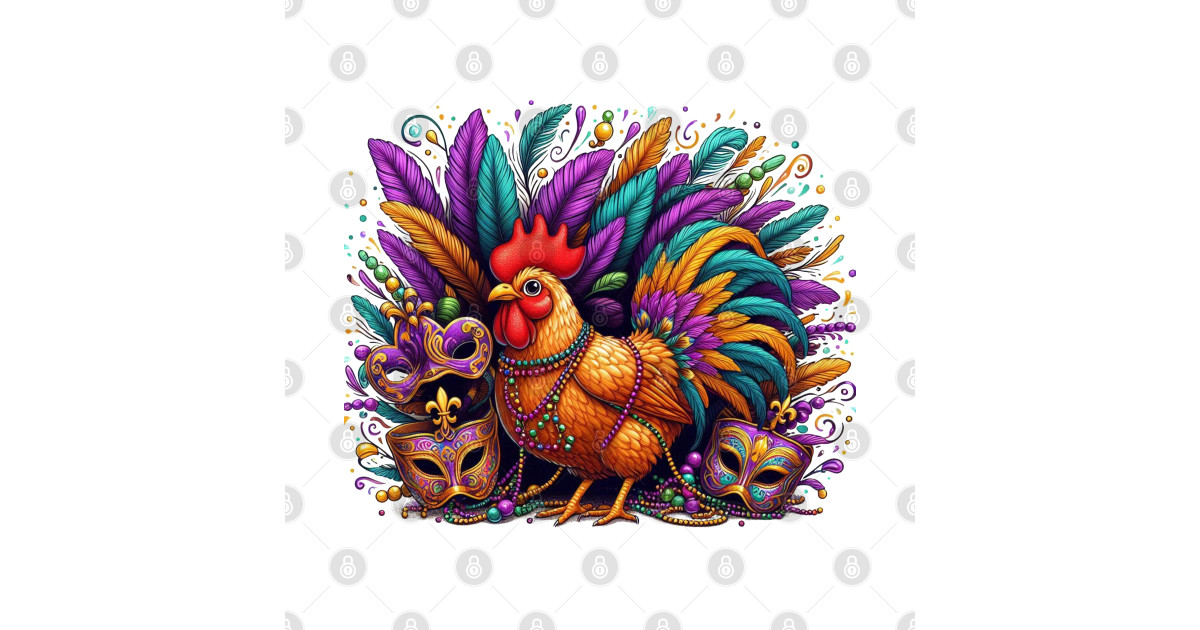 Mardi Gras Jester Chicken Beads Funny Men Women Kids - Mardi Gras ...