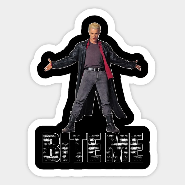 Spike from Buffy Bite Me - Spike Bite Me - Sticker | TeePublic