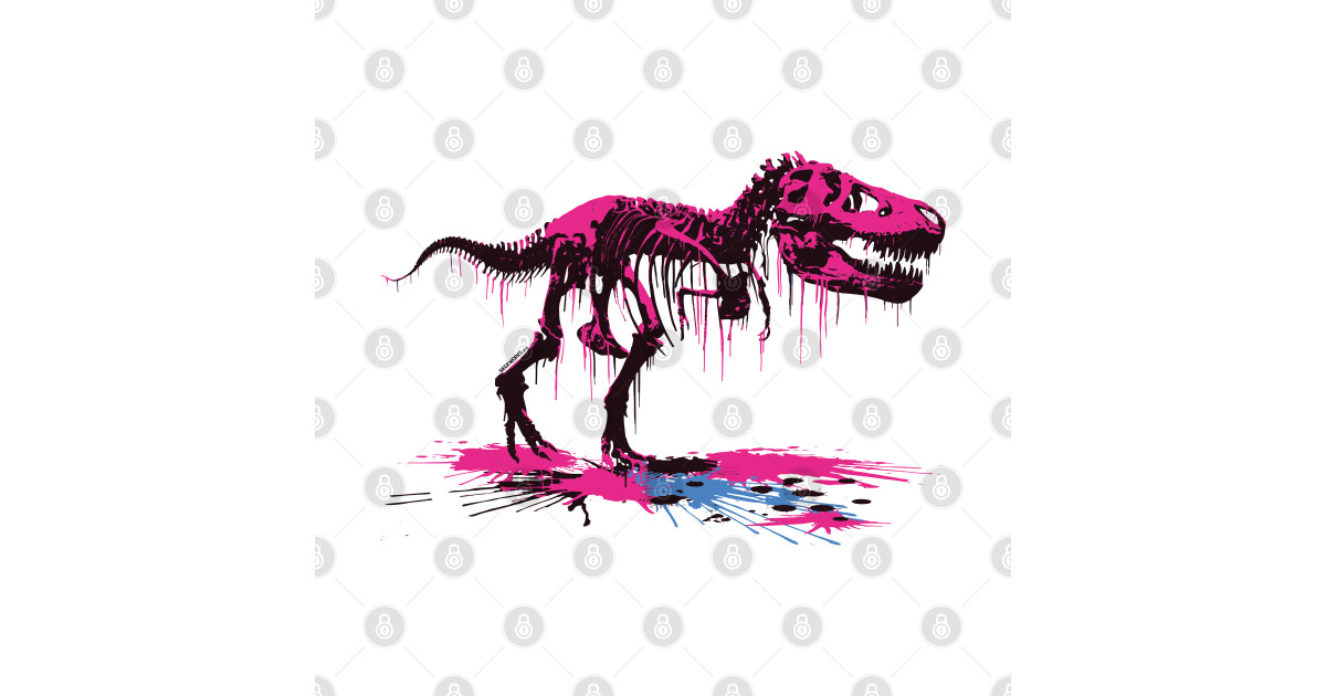 Drip Dry T-Rex - Bones - Long Sleeve T-Shirt | TeePublic