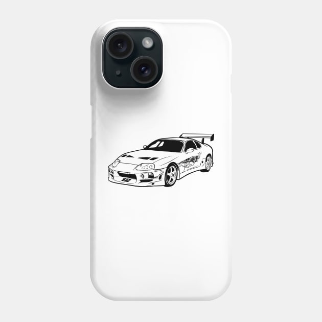 Supra MK4 Line Art retro JDM 90s japanese car - Supra Mk4 - Phone Case ...