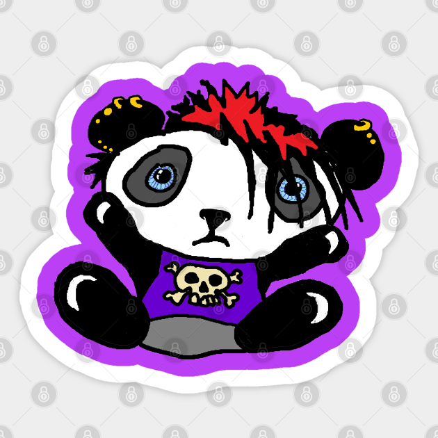 Gothic,Goth,Panda,Emo By LowEndGraphics - Panda Bear - Sticker | TeePublic