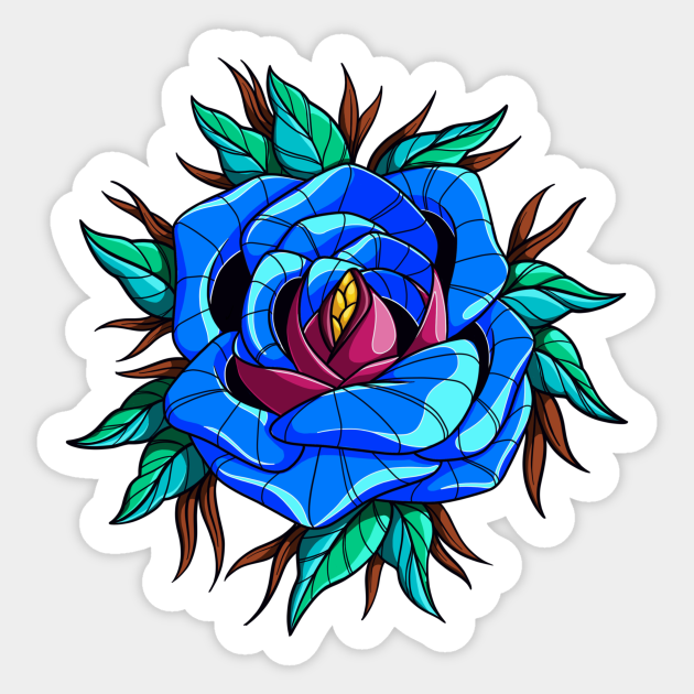 Blue rose - Blue Rose - Sticker | TeePublic