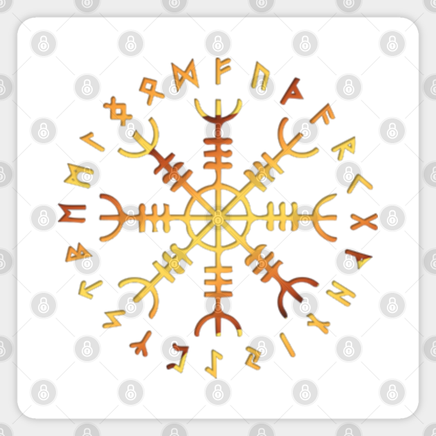 Ægishjálmr The Helm of Awe - Aegishjalmur - Sticker | TeePublic