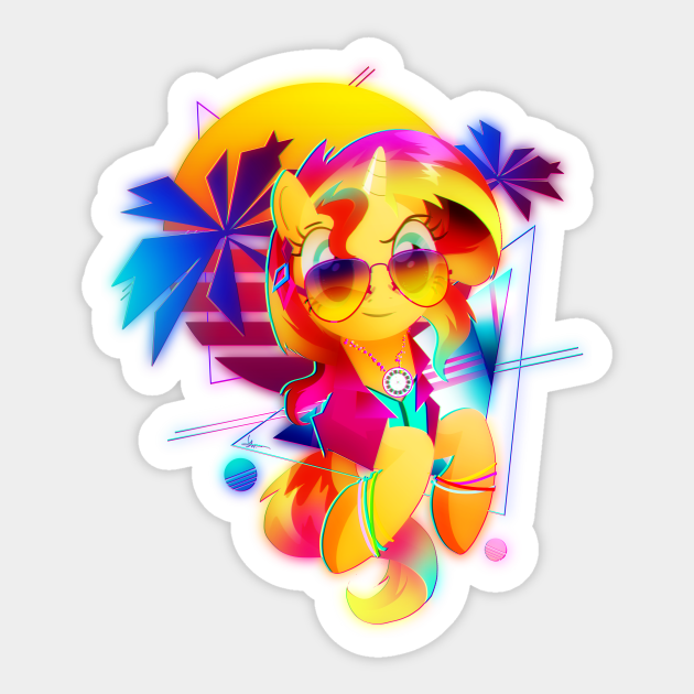 Synthwave Sunset Shimmer - My Little Pony - Sticker | TeePublic