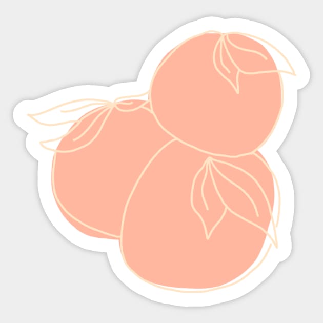 minimalist peaches illustration - Peaches - Sticker | TeePublic