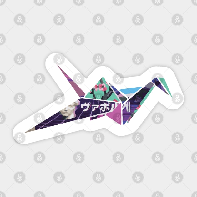 Vaporwave Origami Crane - Vaporwave - Sticker | TeePublic