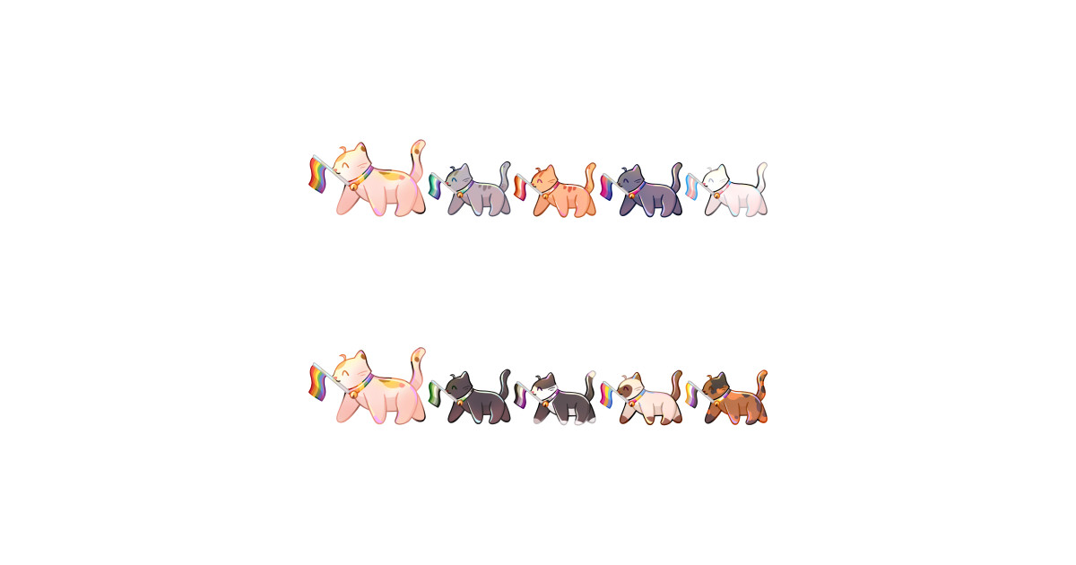 Pride Cats Parade!!! Set - Pride Month - T-Shirt | TeePublic