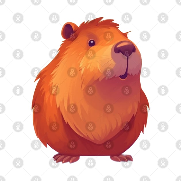 Cute Cartoon Capybara Illustration with friendly smiling face - Cute ...
