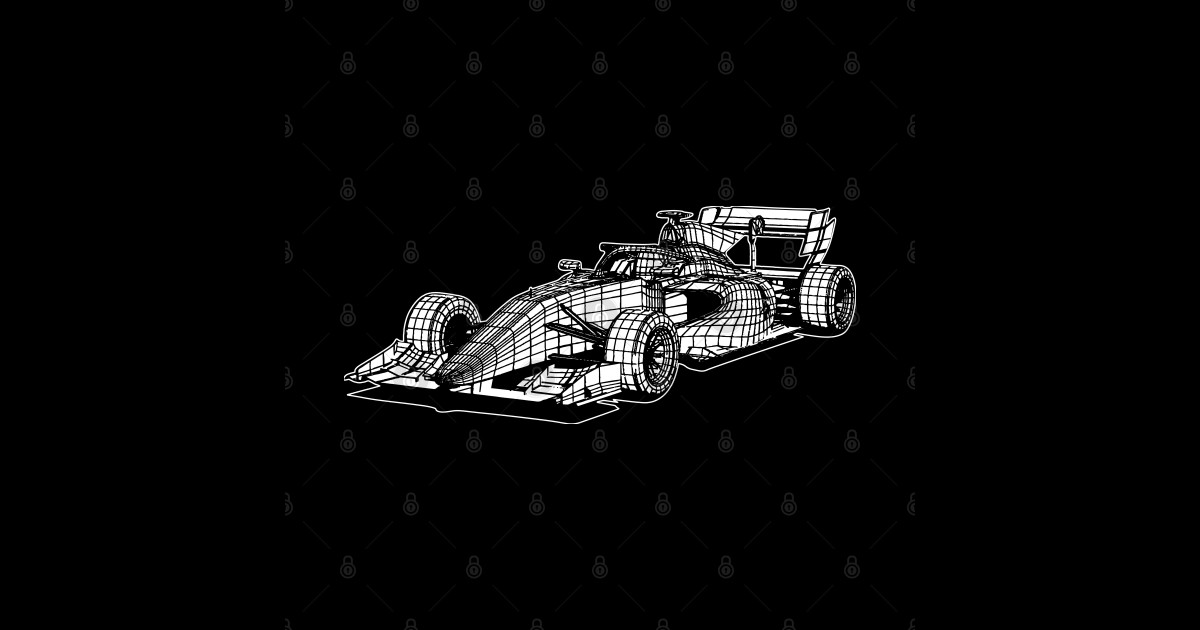White Formula 3 Car Blueprint Sketch Art - Formula 1 - Posters and Art ...