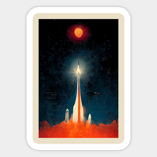 Space Launch Retro - Space Launch - Sticker | TeePublic