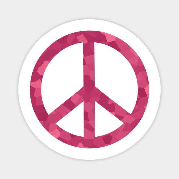 Peace Sign, Raspberry Sorbet 60s Style - Peace Sign - Magnet | TeePublic