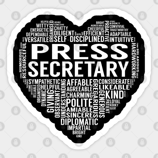 Press Secretary Heart - Press Secretary - Sticker | TeePublic