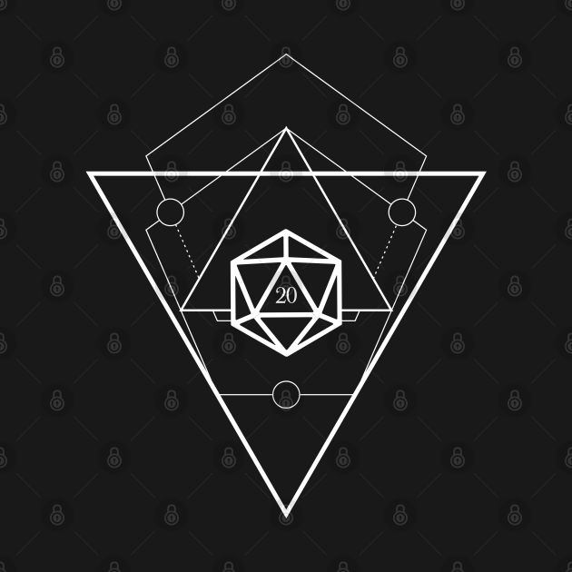 Minimalist D20 Dice Geometric Shapes TRPG Tabletop RPG Gaming Addict ...