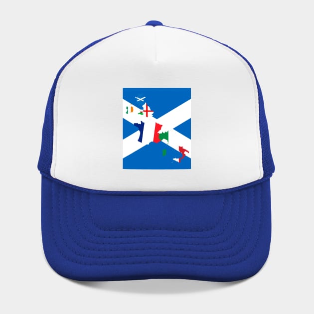 Scotland Rugby Fan St Andrews Cross Flag Design - Scottish Rugby - Hat ...