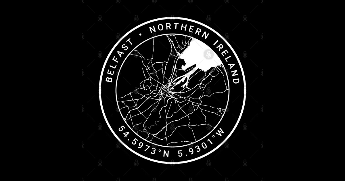 Belfast Map - Belfast - Sticker | TeePublic