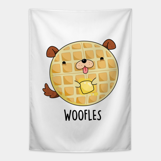 Woofle Cute Doggy Waffle Pun - Waffle Pun - Tapestry | TeePublic