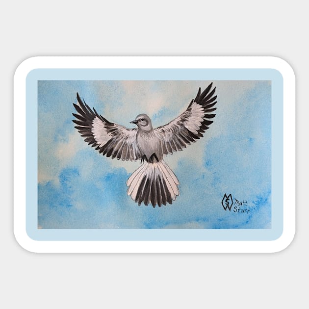 Mockingbird in flight - Mockingbird - Sticker | TeePublic