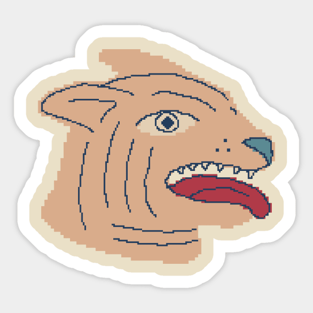 Pixel Art Dog - Silly - Sticker | TeePublic
