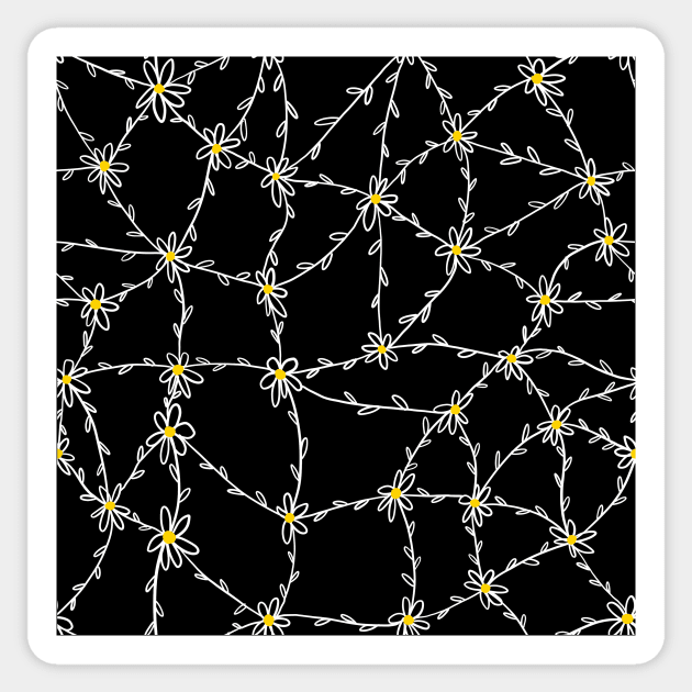 Daisy chain mail wildflowers hand drawn - Daisy Chain - Sticker | TeePublic